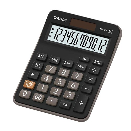 Casio Mini Desk Calculator - 12 Digits, Mark-up Calculations, Solar ...